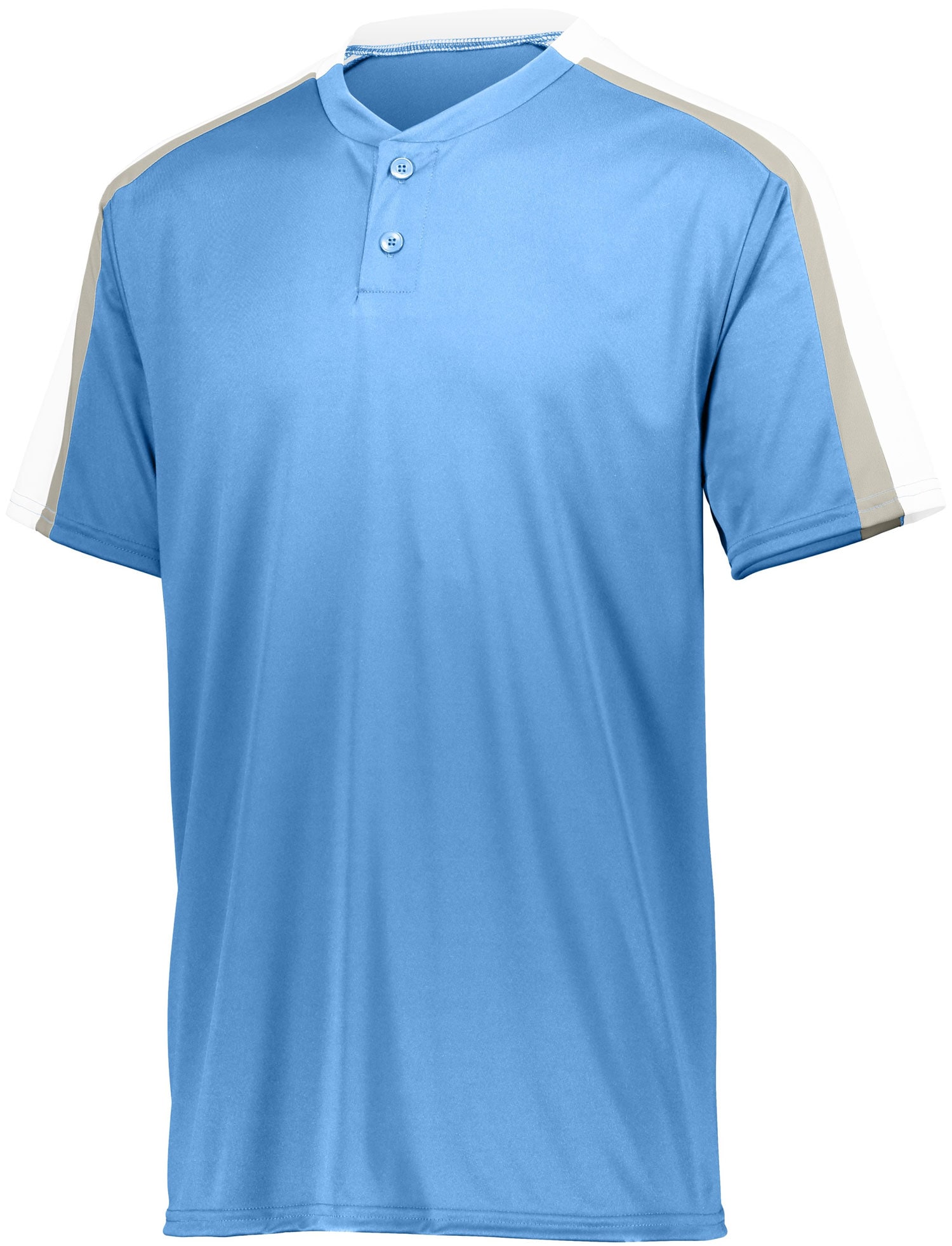 Augusta Power Plus 2-Button Jersey (Adult) - Columbia Blue-White-Silver ...