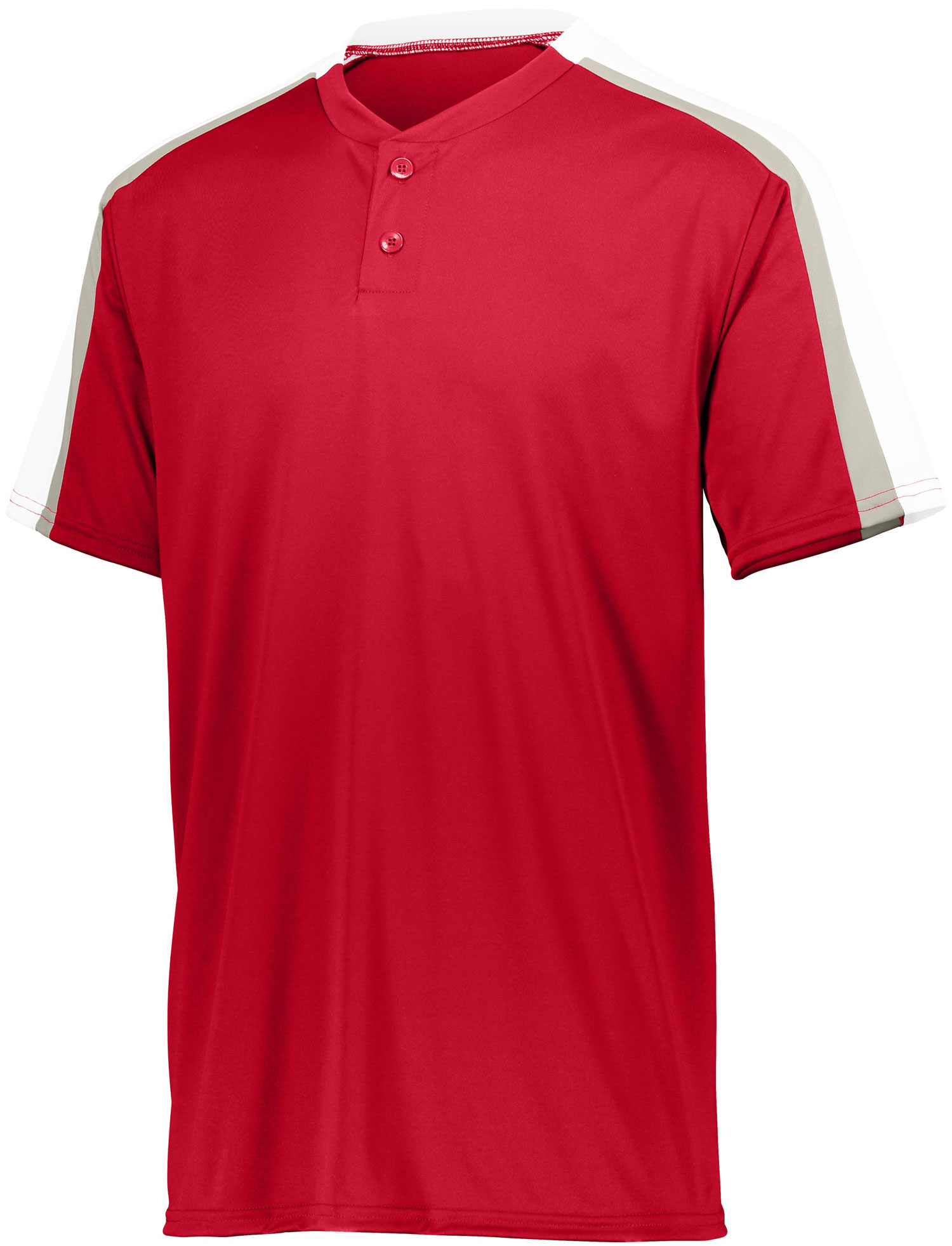 Augusta Power Plus 2-Button Jersey (Youth) - Red-White-Silver Grey ...