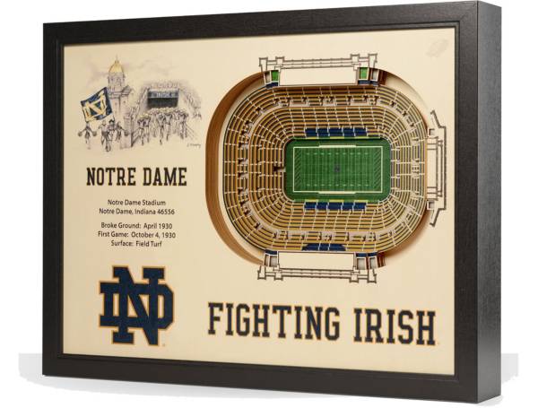 You The Fan Notre Dame Fighting Irish 25 Layer Stadiumviews 3d Wall Art