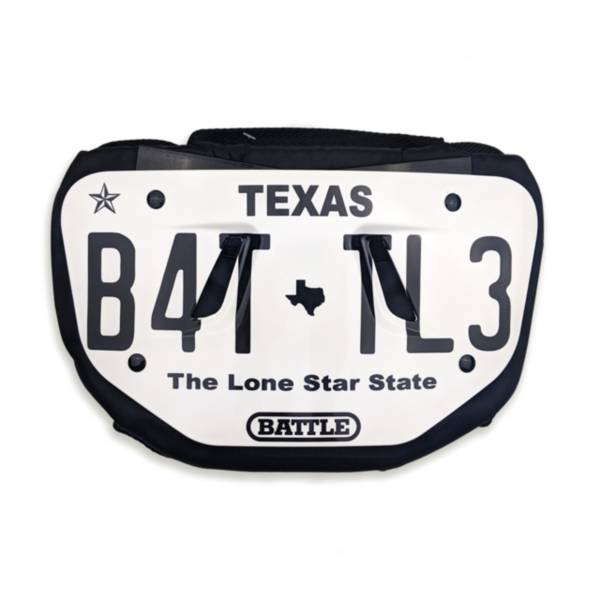 Battle Adult Texas License Plate Chrome Football Back Plate | Dick's ...