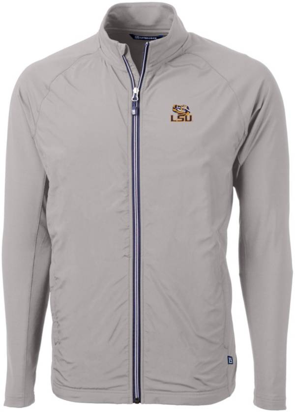 Cutter & Buck Men's LSU Tigers Grey Adapt Eco Knit Stretch Full-Zip ...