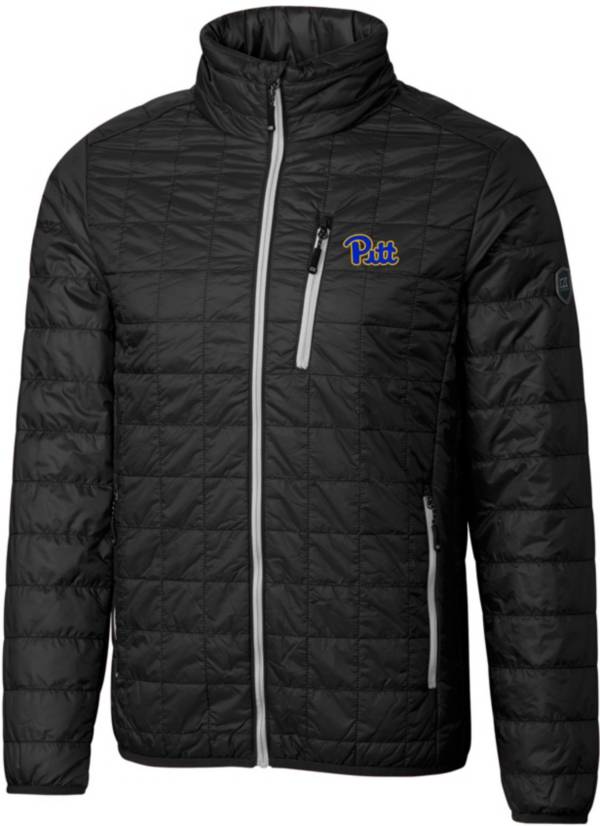 Cutter & Buck Men's Pitt Panthers Black Rainier PrimaLoft Eco Full-Zip ...