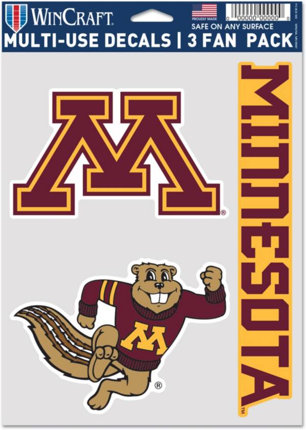 WinCraft Minnesota Golden Gophers 3 Pack Fan Decal | Dick's Sporting Goods