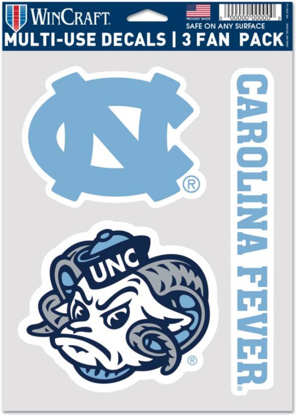Wincraft North Carolina Tar Heels 3 Pack Fan Decal Dicks Sporting Goods